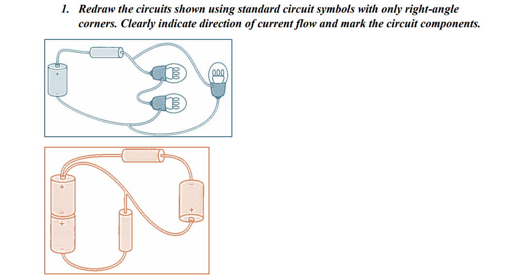 Solved 1. ﻿Redraw the circuits shown using standard circuit | Chegg.com