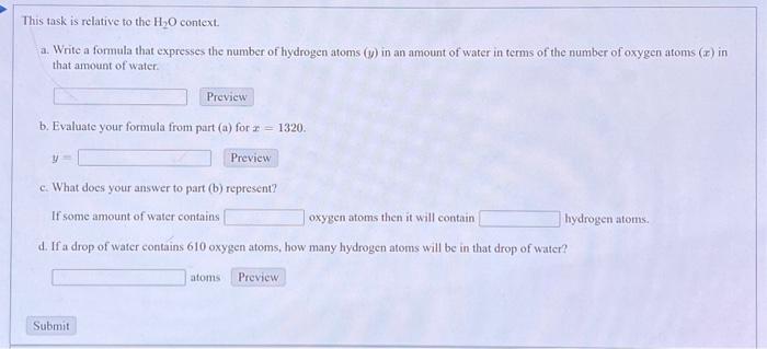 Solved Water (H2O) ﻿contains molecules that are made up of | Chegg.com