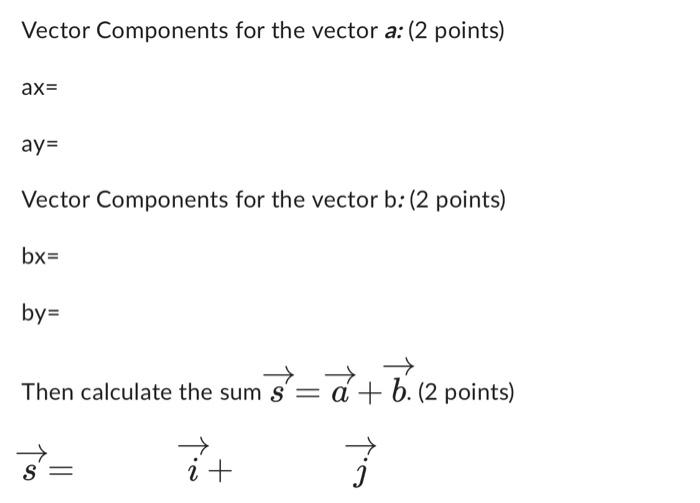 Solved Vector Components For The Vector A 2 Points Ax