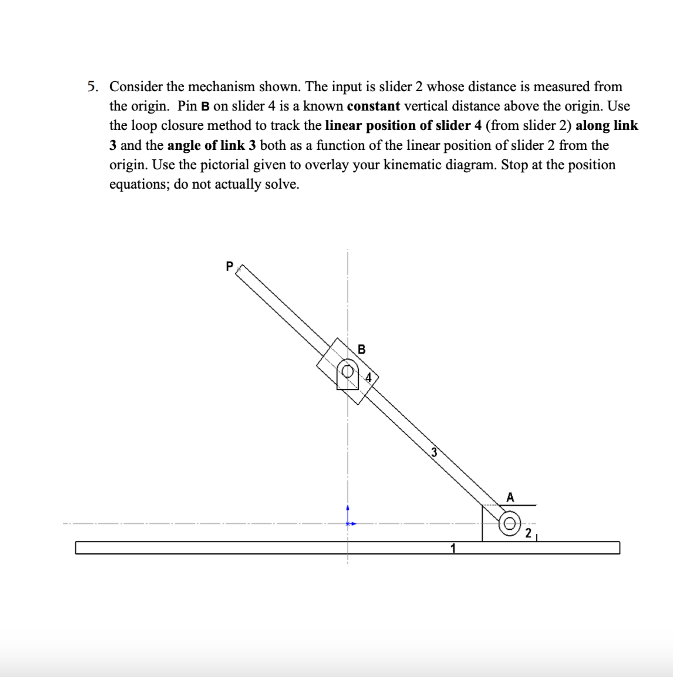 Solved 5. ﻿Consider the mechanism shown. The input is slider | Chegg.com