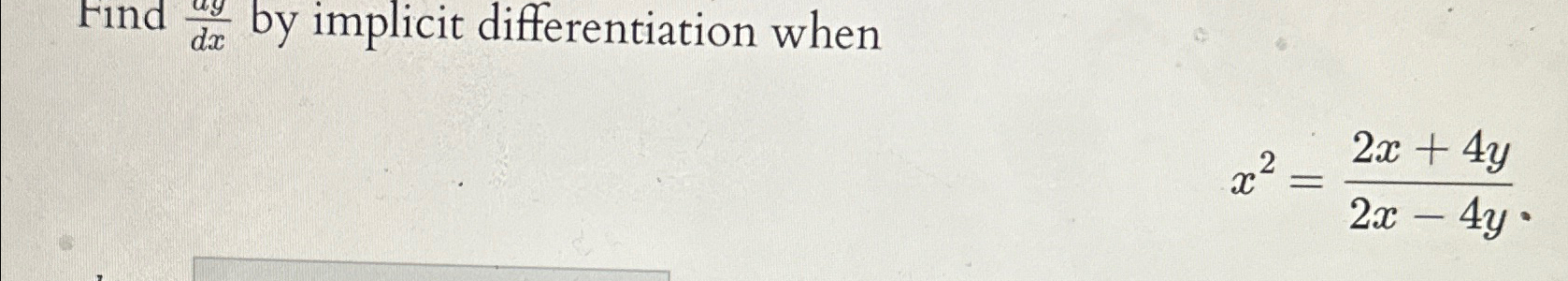 Solved Find uydx ﻿by implicit differentiation | Chegg.com