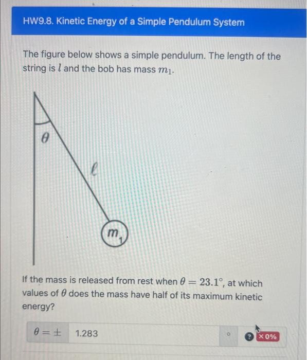 Solved The figure below shows a simple pendulum. The length | Chegg.com