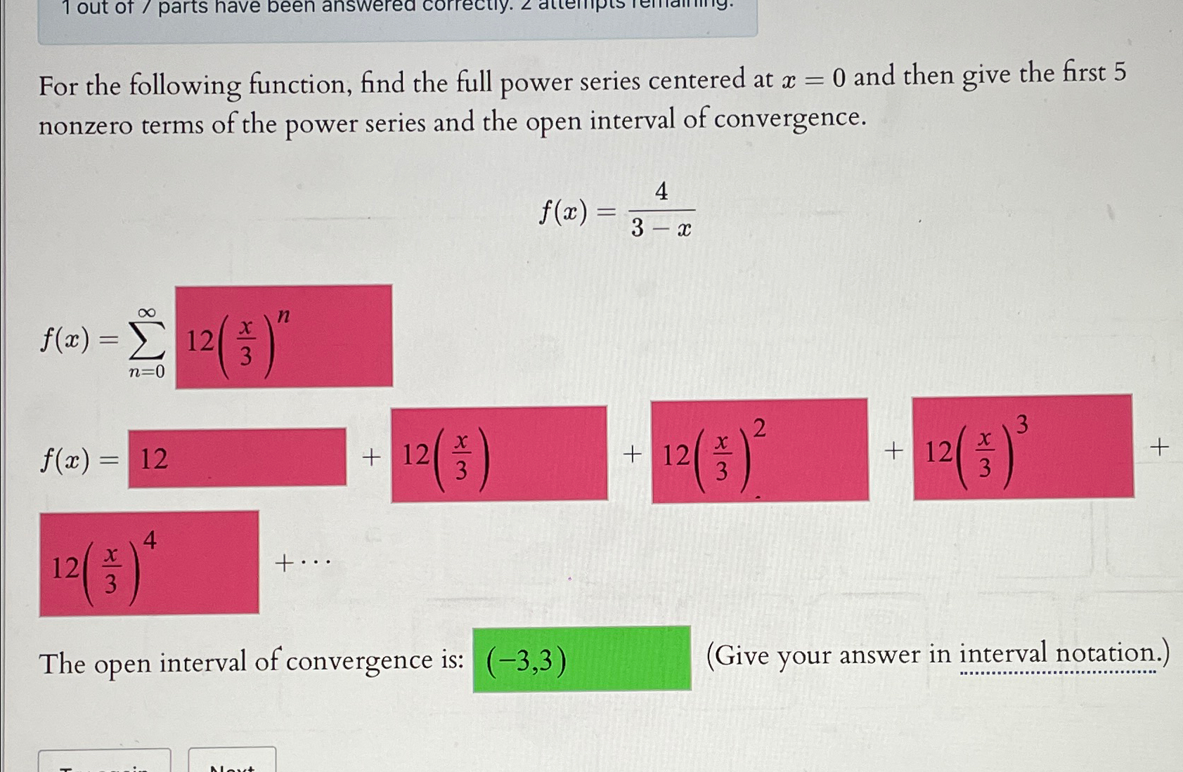 Solved For the following function, find the full power | Chegg.com