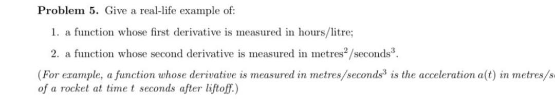 Solved Problem 5. Give a real-life example of: 1. a function | Chegg.com