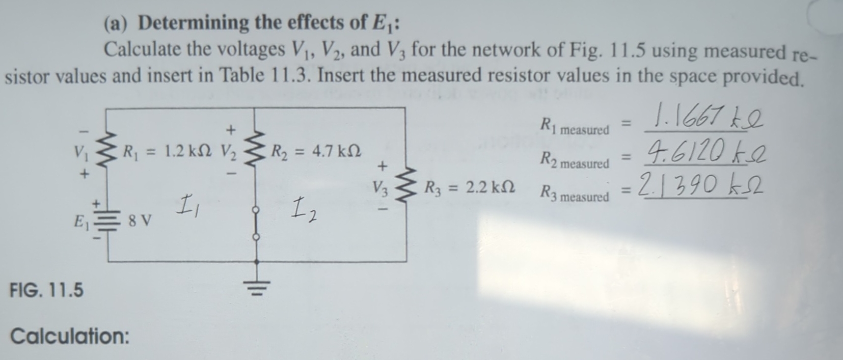 Solved (a) ﻿Determining the effects of E1 ﻿:Calculate the | Chegg.com