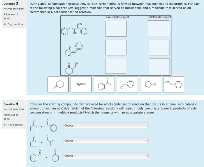 Solved Question 1 Match each reagent with its role in aldol | Chegg.com