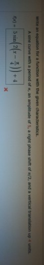 Solved write an equation for a function with the given | Chegg.com