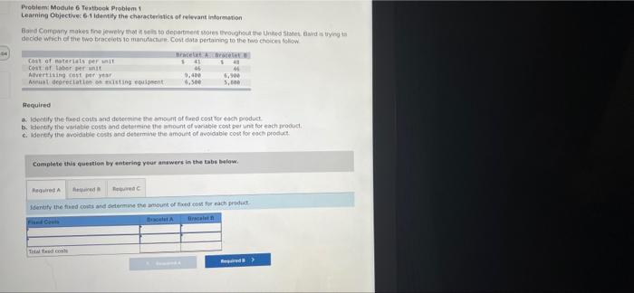 Solved Problem Module 6 Textbook Problem Learning Objective | Chegg.com