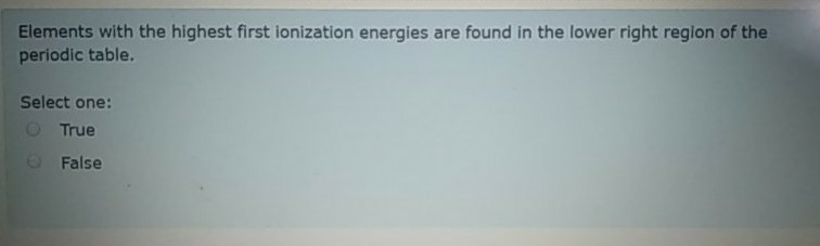 Solved Elements with the highest first ionization energies | Chegg.com