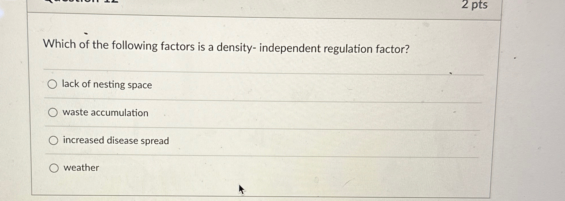 Solved Which of the following factors is a density- | Chegg.com