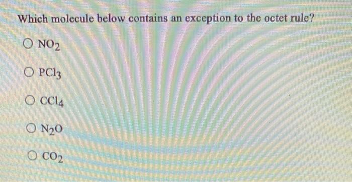 Solved Which molecule below contains an exception to the | Chegg.com