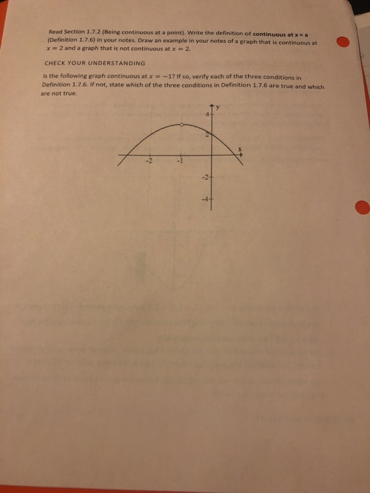 Solved Informally, a function is continuous if you can draw | Chegg.com