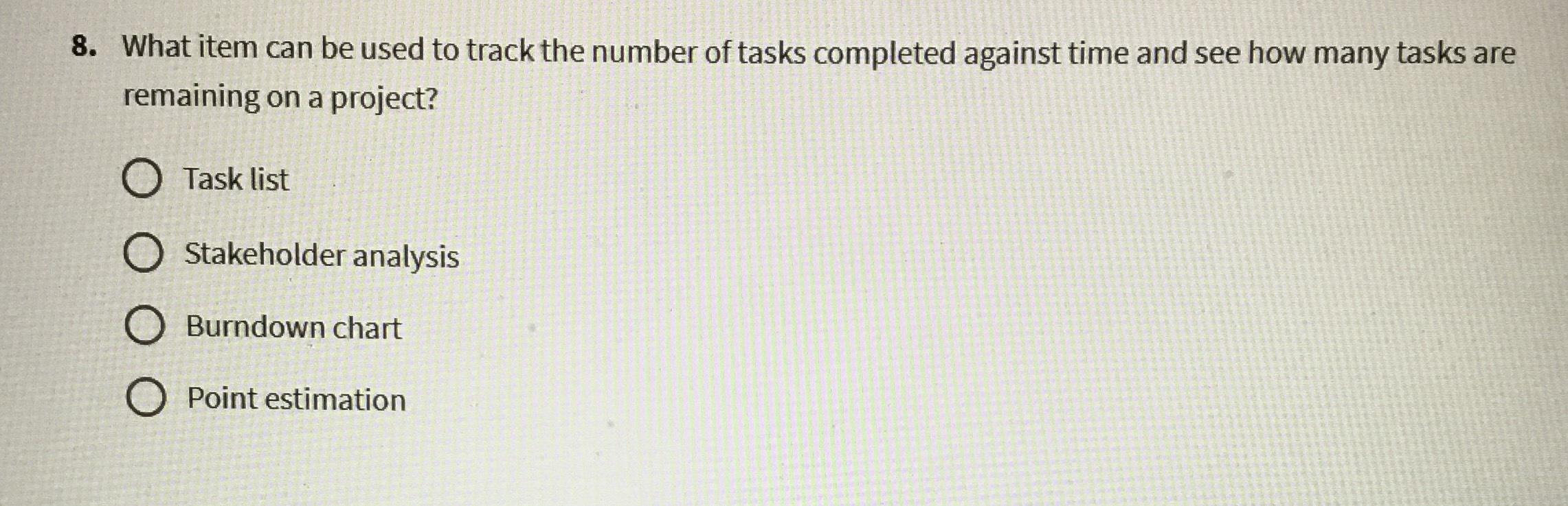 Solved What item can be used to track the number of tasks | Chegg.com