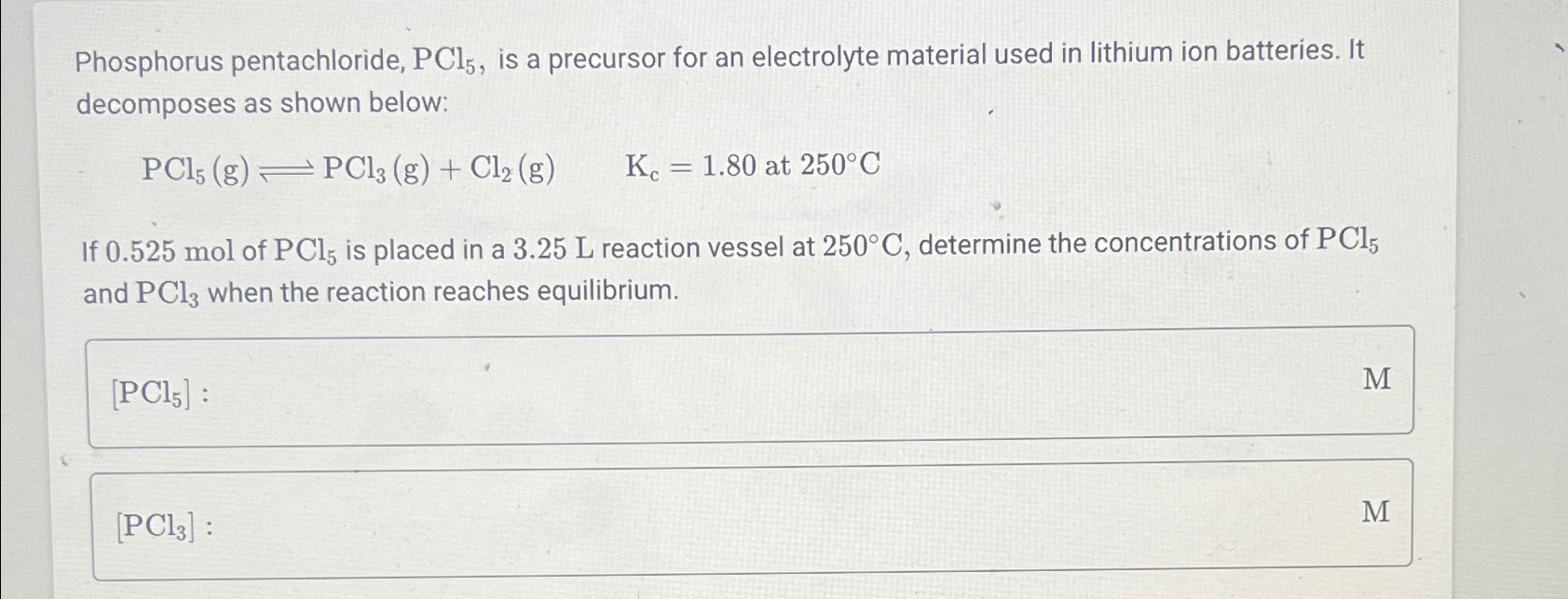 Solved Phosphorus pentachloride, PCl5, ﻿is a precursor for | Chegg.com