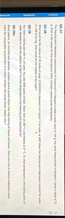 Solved Contents Readability Resources Q5.27 The freezing | Chegg.com