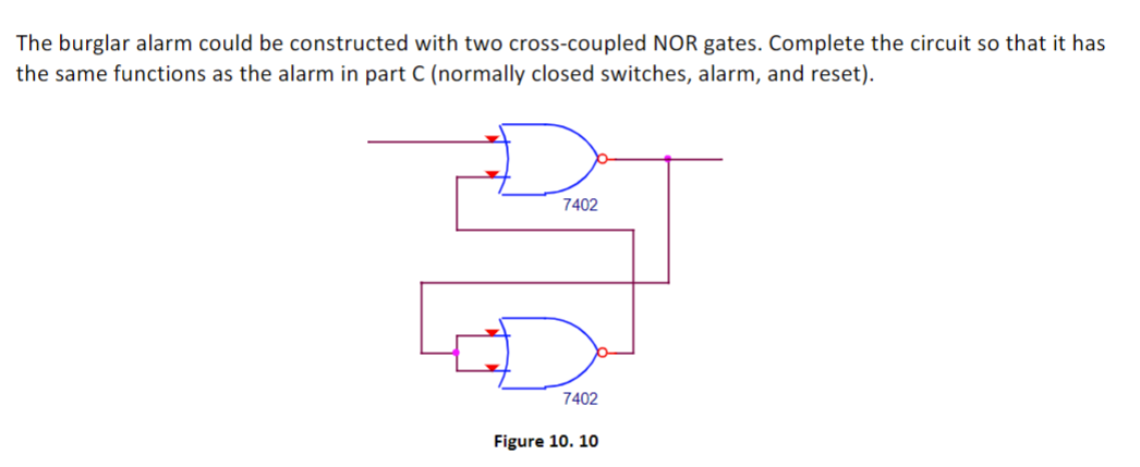 Solved The burglar alarm could be constructed with two | Chegg.com