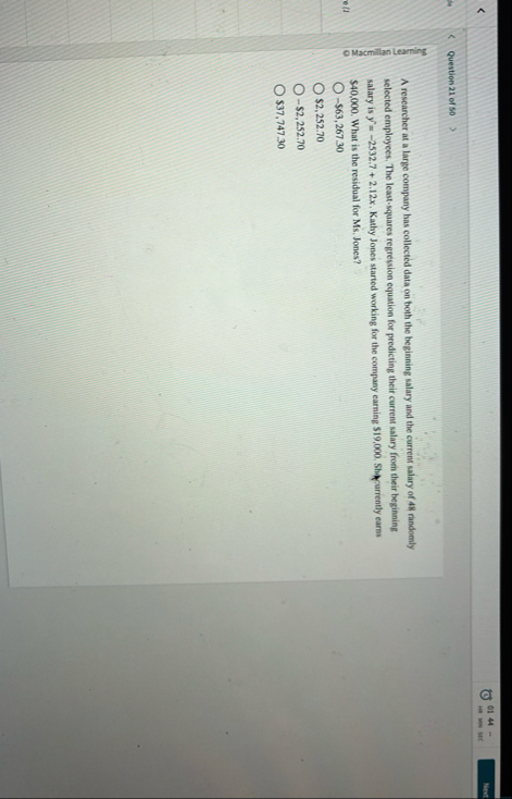 Solved Question 21 ﻿of 50144=He min meNatefOMacmillan | Chegg.com
