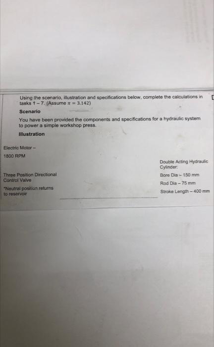 Solved Using the scenario, lllustration and specifications | Chegg.com