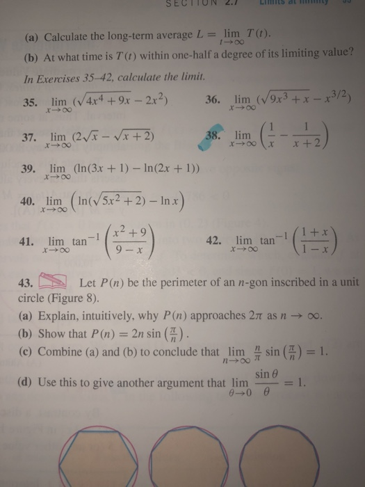 Solved calculate the limit 35. limit as x approaches | Chegg.com