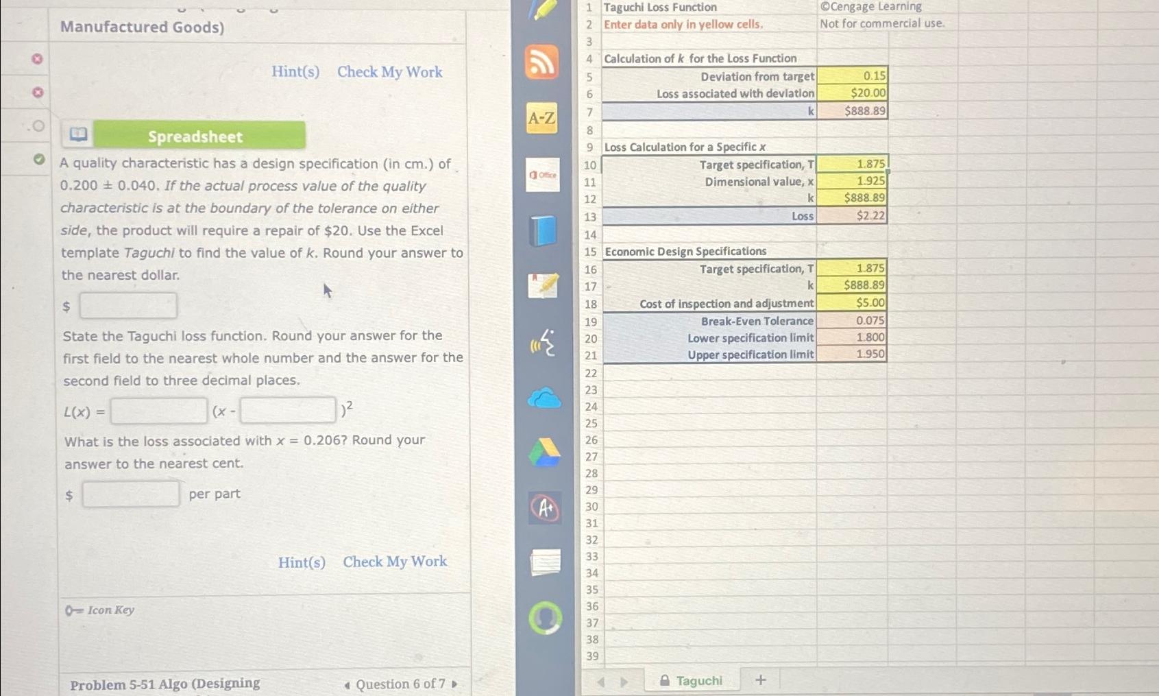 Solved Manufactured Goods)Hint(s) ﻿Check My WorkSpreadsheetA | Chegg.com