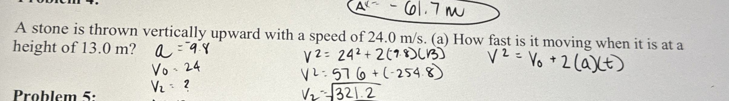 Solved A stone is thrown vertically upward with a speed of | Chegg.com