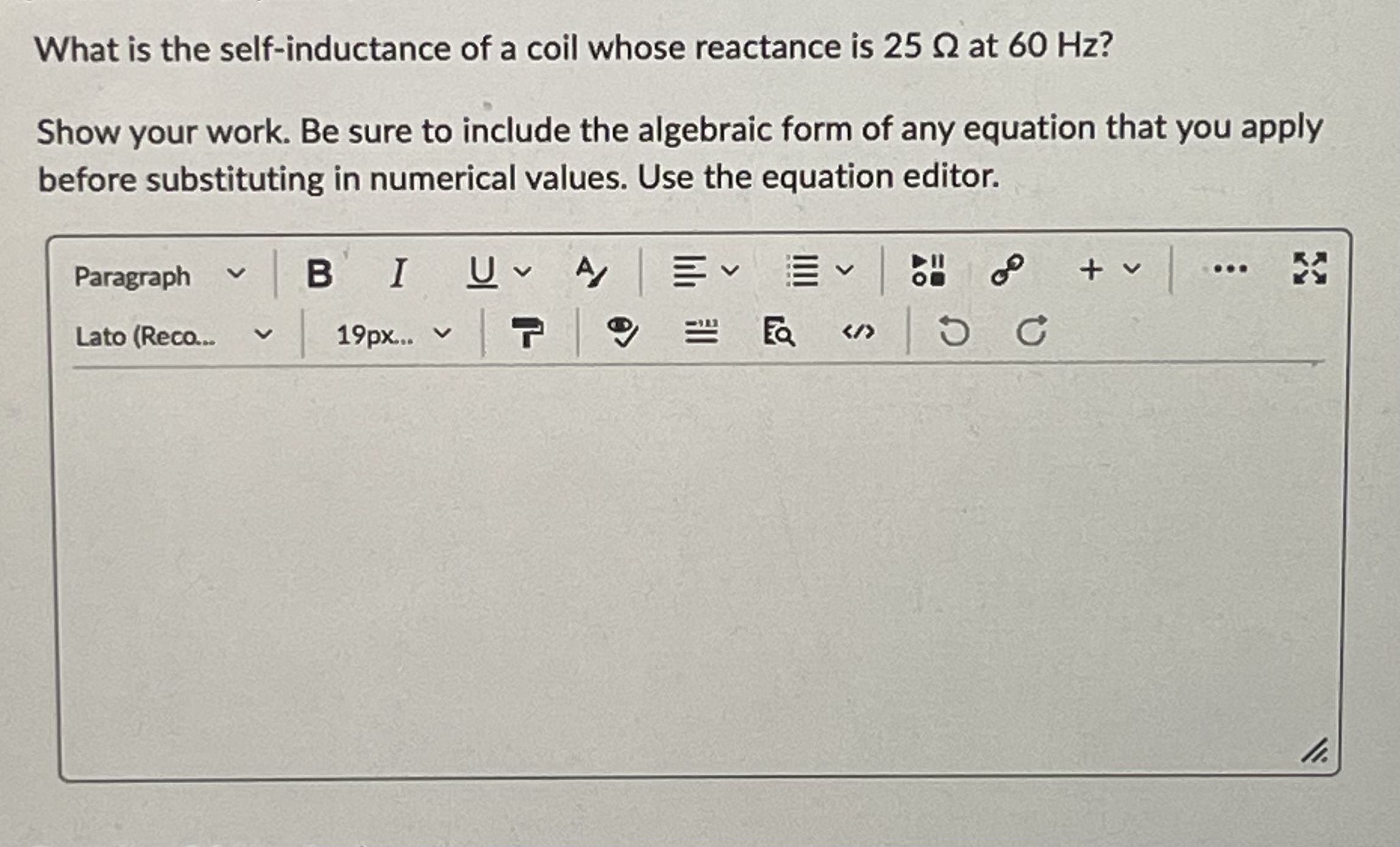 Solved What Is The Self Inductance Of A Coil Whose Reactance