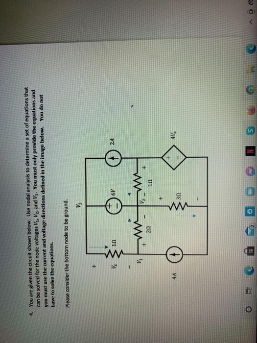 Solved 4. You are given the circuit shown below. Use nodal | Chegg.com