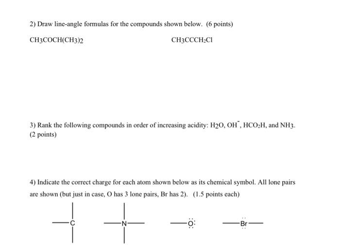 Solved 2) Draw line-angle formulas for the compounds shown | Chegg.com