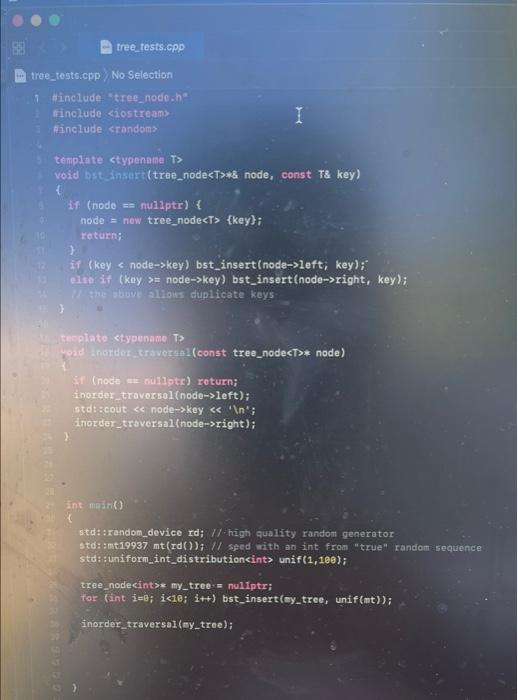Solved C++ Need help defining preorder_traversal, | Chegg.com