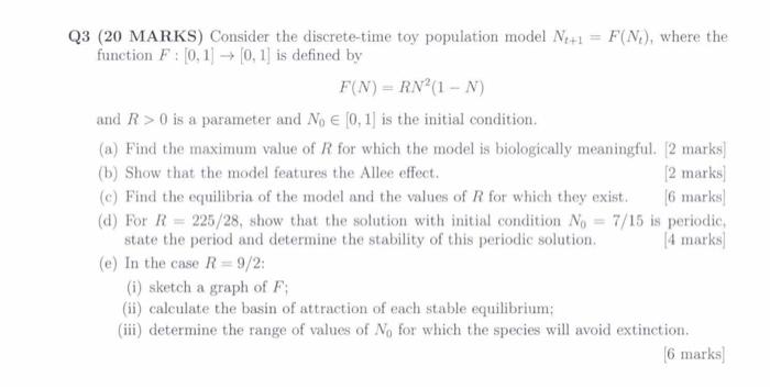 Q3 (20 MARKS) Consider the discrete-time toy | Chegg.com
