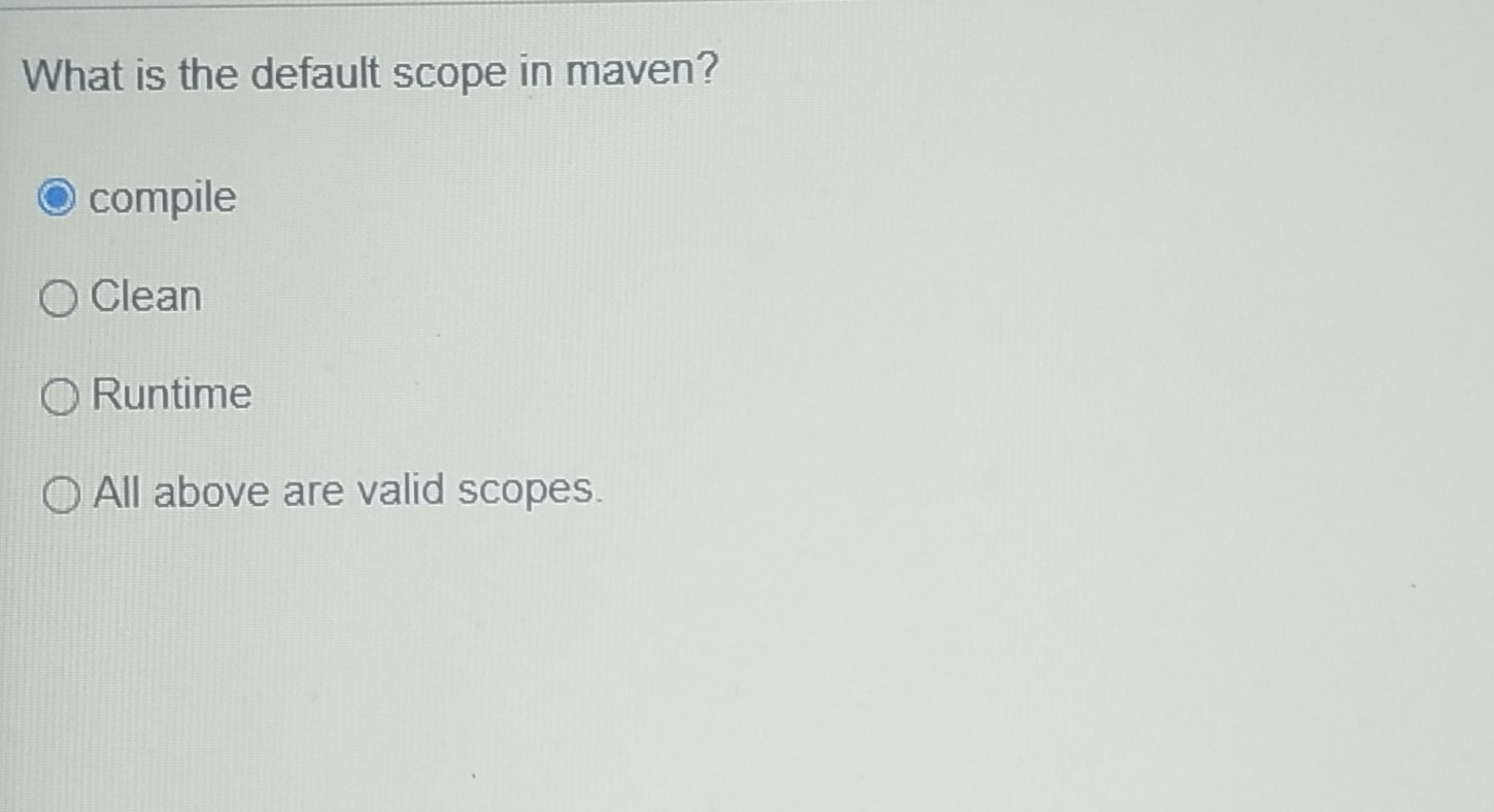 Solved What is the default scope in | Chegg.com