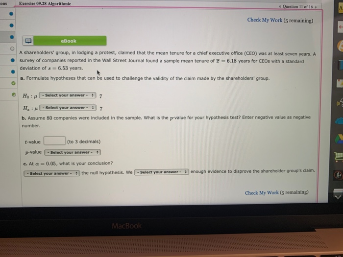 Solved ons Exercise 09.28 Algorithmic Question 11 of 16 > | Chegg.com