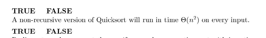 Solved True False A Non Recursive Version Of Quicksort Will 5970