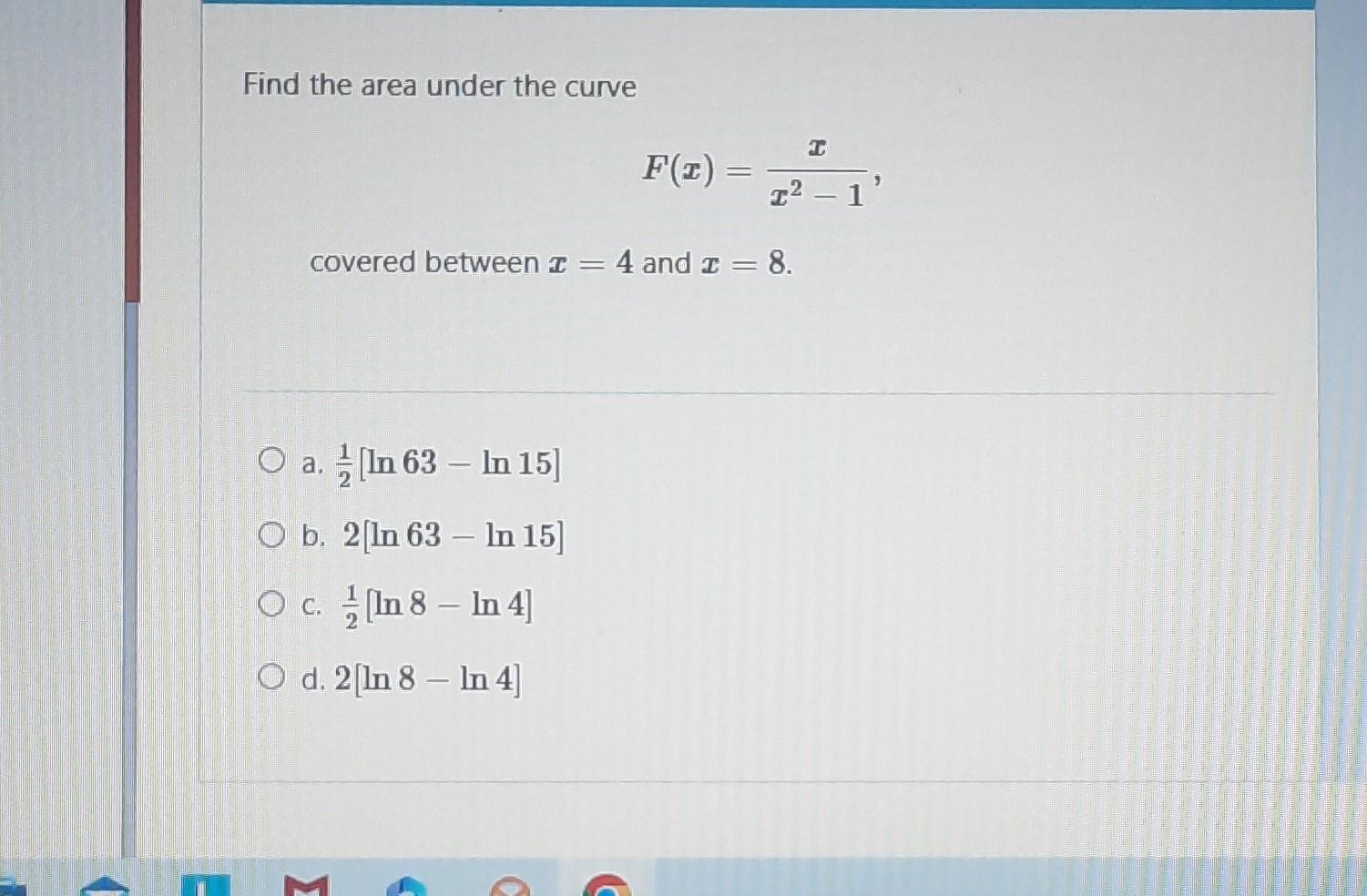 Solved Find The Area Under The Curve F X X2−1x Covered