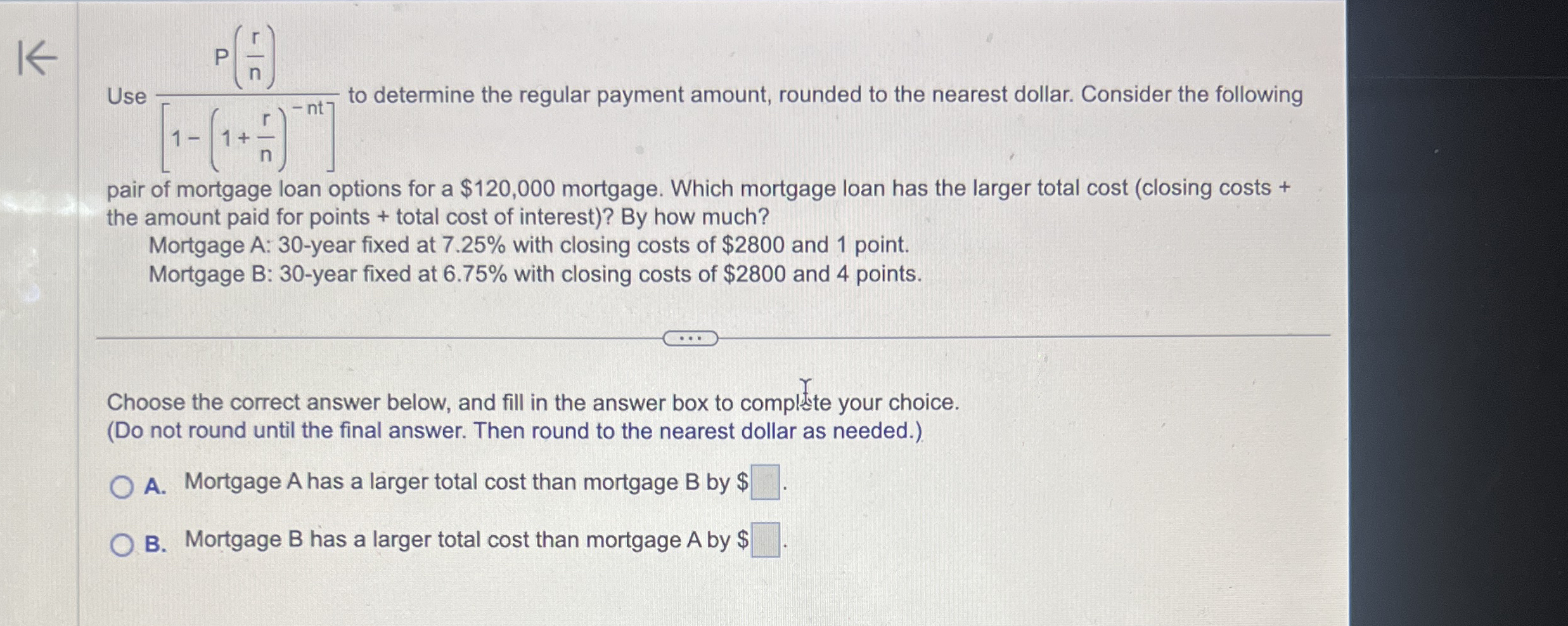 Solved P(rn)-(1+rn)-ntto determine the regular payment | Chegg.com