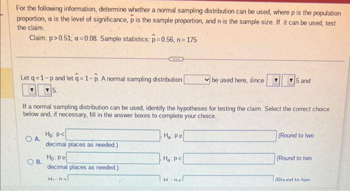 Solved For the following information, determine whether a | Chegg.com