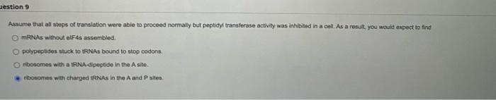 Solved proterins in the cell will not be attectod because | Chegg.com