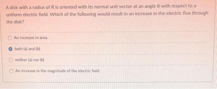 Solved A disk with a radius of R is oriented with its normal | Chegg.com