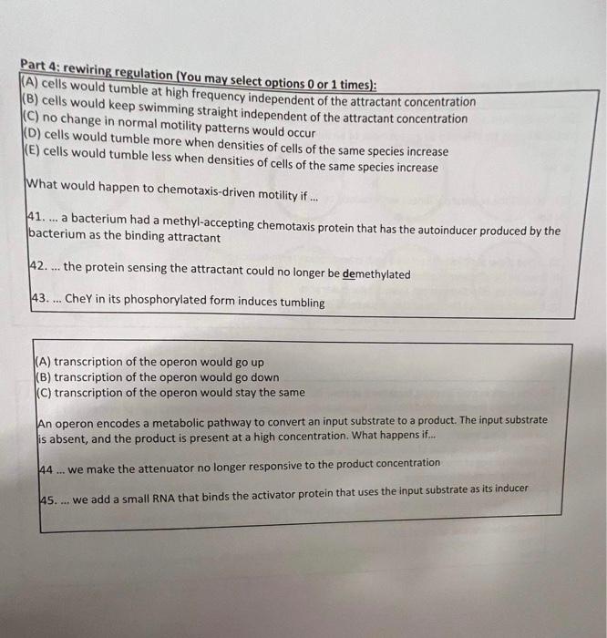 Part 4: rewiring regulation (You may select options 0 | Chegg.com
