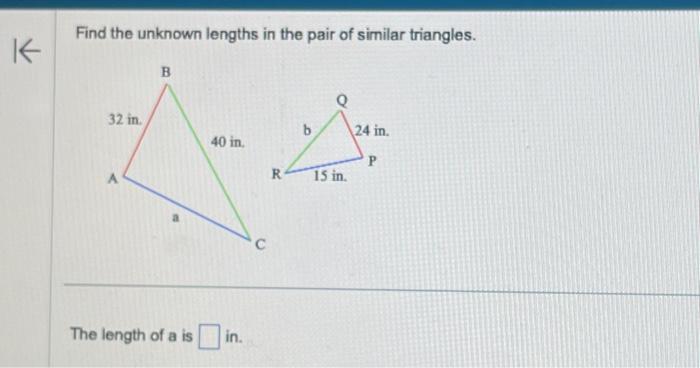 [Solved]: the length of a is _____ inthe lengnth of b is