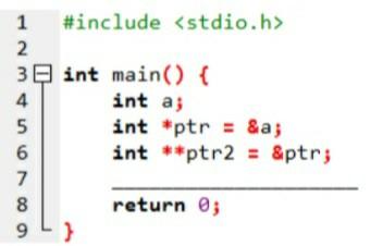 Solved Using the variable ptr2, which should be in line 7 in | Chegg.com