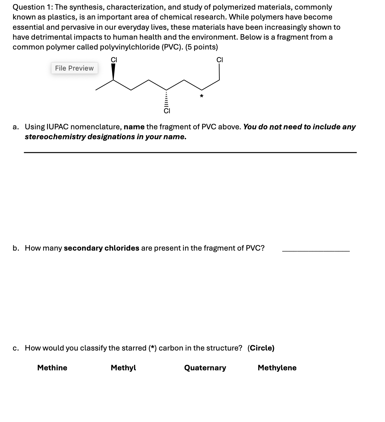 Solved Question 1: The synthesis, characterization, and | Chegg.com