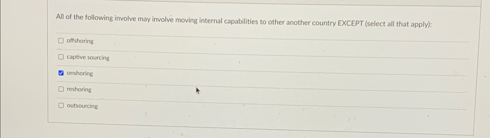 Solved All of the following involve may involve moving | Chegg.com
