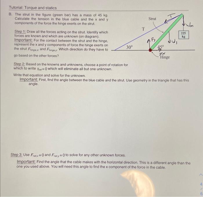 Solved Step 1: Draw all the forces acting on the strut. | Chegg.com