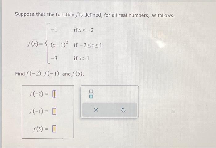 Solved Suppose that the function f is defined, for all real | Chegg.com