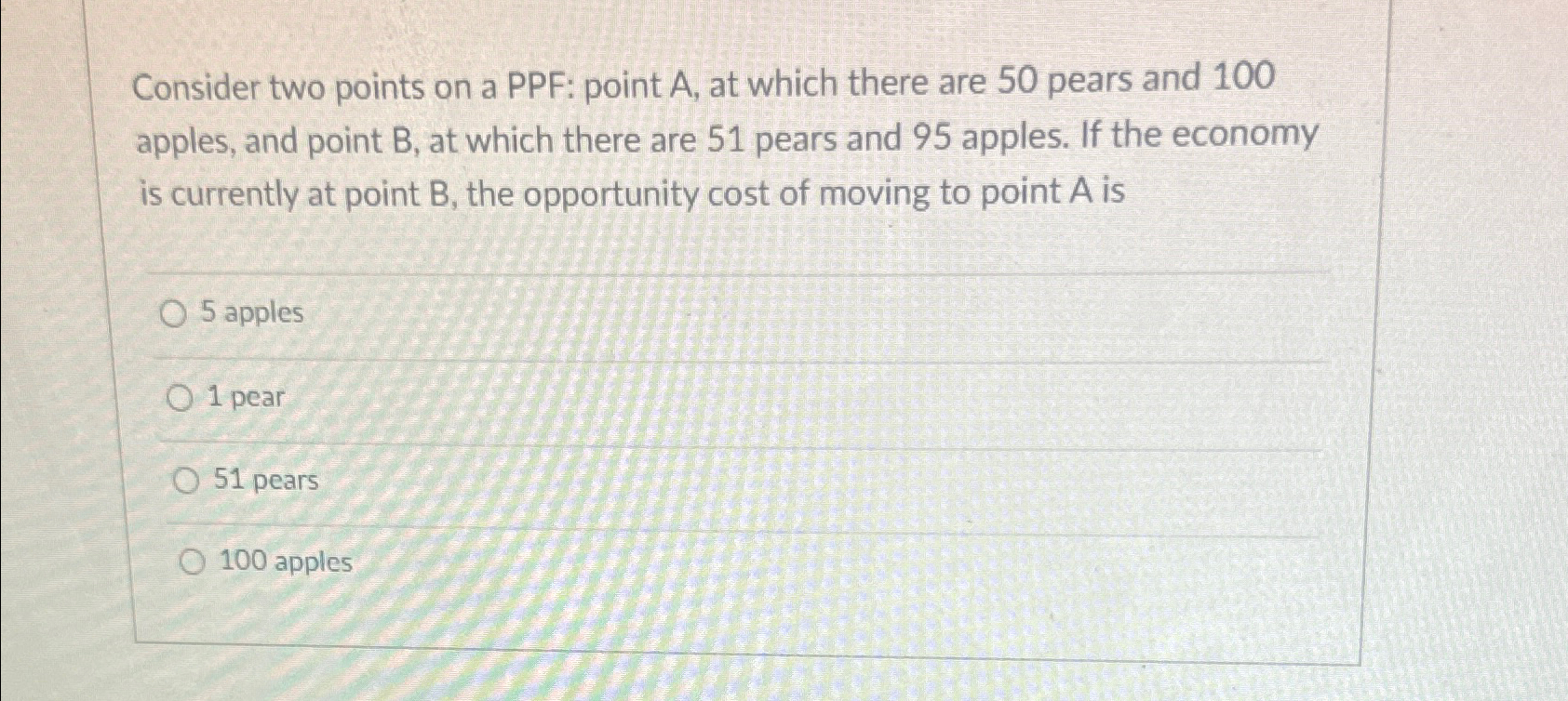 Solved Consider two points on a PPF: point A, ﻿at which | Chegg.com