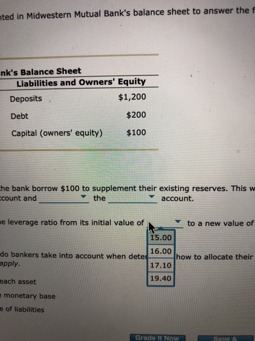 Solved 9. Bank leverage Use the information presented in | Chegg.com