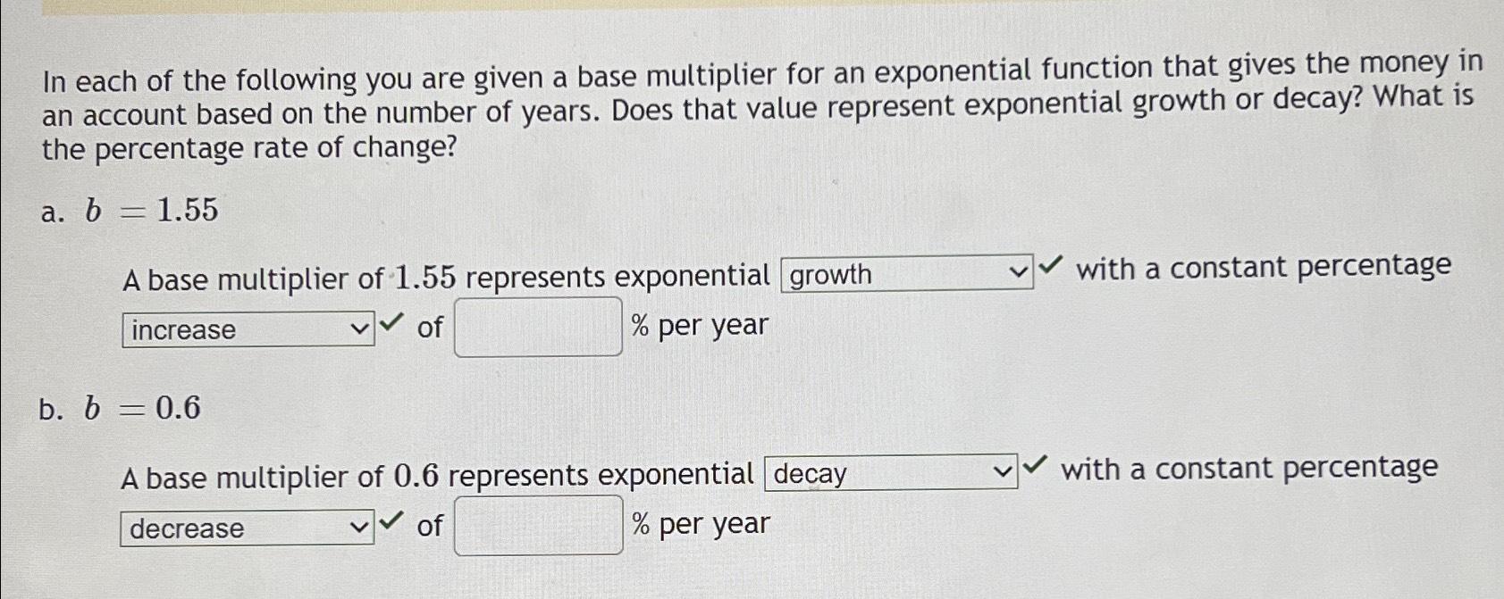 Solved In each of the following you are given a base | Chegg.com