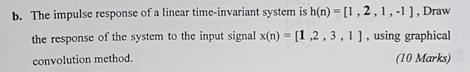 Solved b. ﻿The impulse response of a linear time-invariant | Chegg.com
