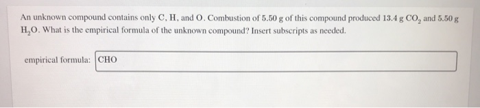 Solved An unknown compound contains only C, H, and O. | Chegg.com